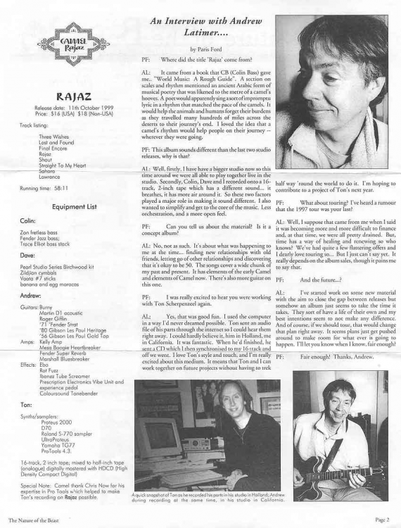 ¿Qué guitarra usaba Andy Latimer en Camel? - Guitarras - Musiquiatra