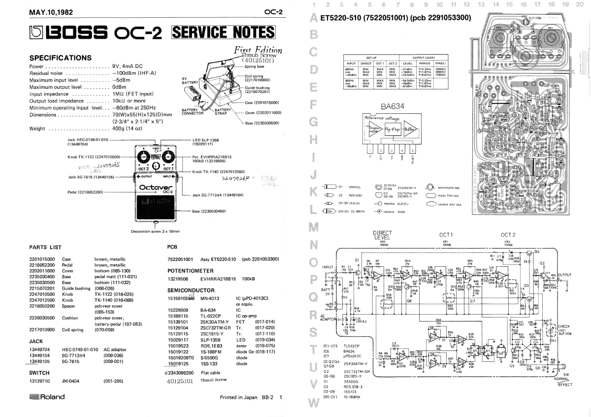 Entendiendo el Boss OC-2 Octave - Construcción y Reparación de Amplis y ...